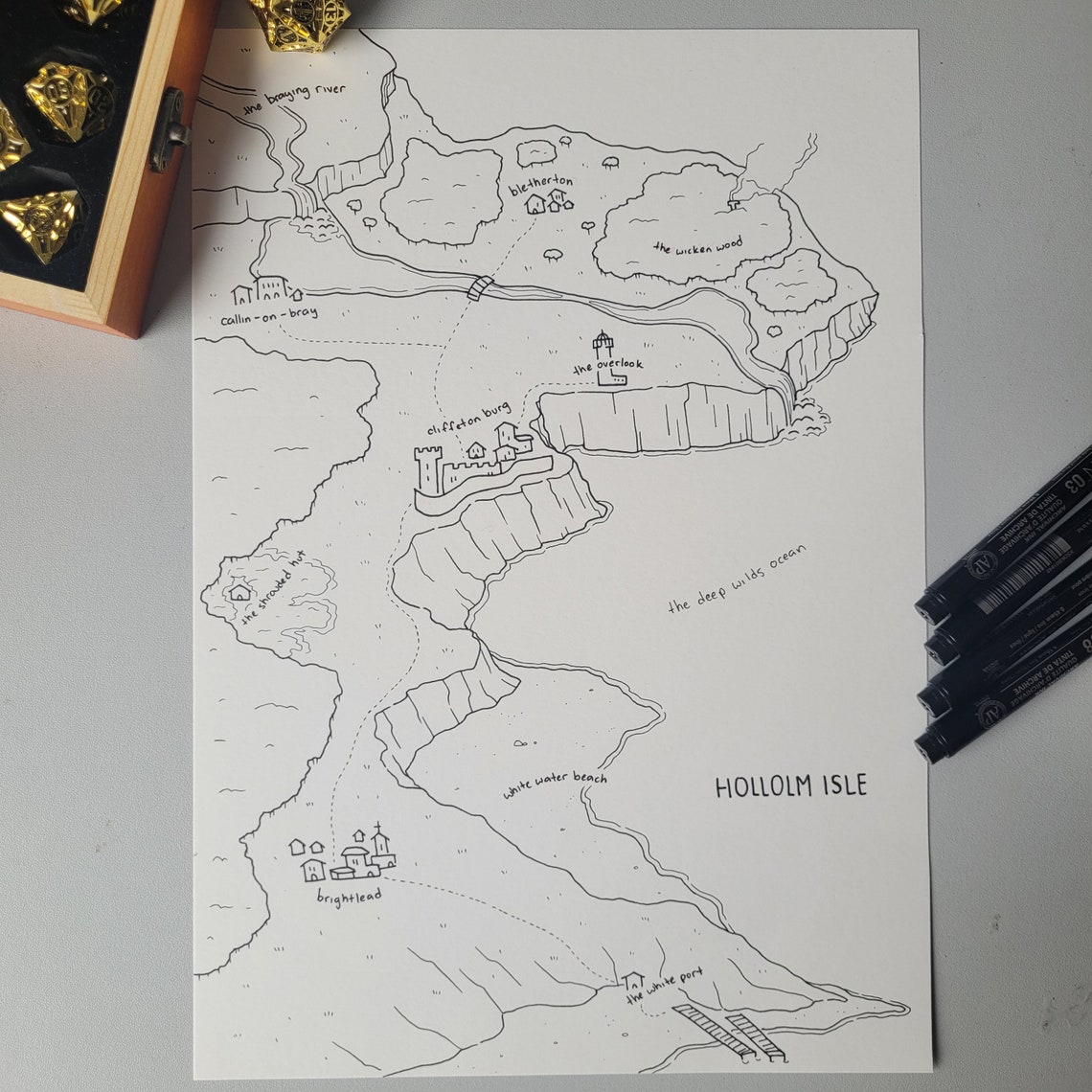 A4 Custom, Hand Drawn, Fantasy Map for Rpgs - Etsy