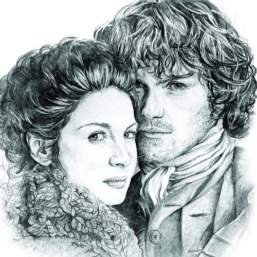 Outlander Jamie and Claire Drawing 8.5x11 PRINT - Etsy