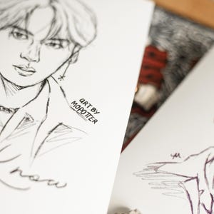 Lee Know From Stray Kids Mini Print Poster SKZ Lee Minho Drawing ...