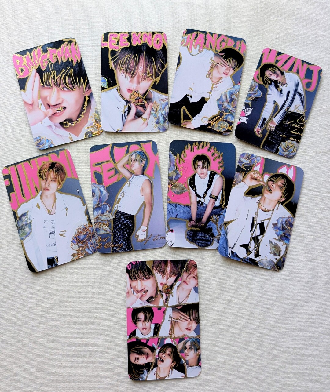 Stray Kids ROCK STAR Gold Custom Doodle Lomo Photo Cards Rock-star ...