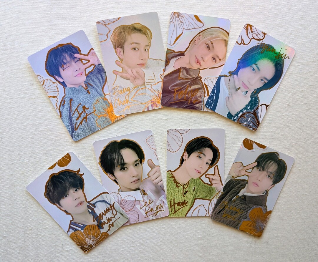 Stray Kids Holographic Custom Doodle LOMO Photo Cards | Hand-decorated ...