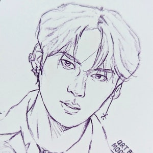 Lee Know From Stray Kids Mini Print Poster SKZ Lee Minho Drawing ...