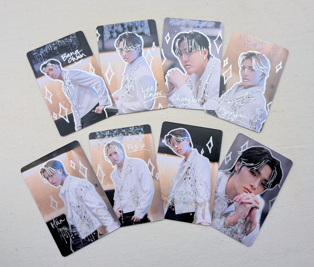 SKZ Prince Silver Stray Kids Custom Doodle Cozy Lomo Photo Cards | Hand ...