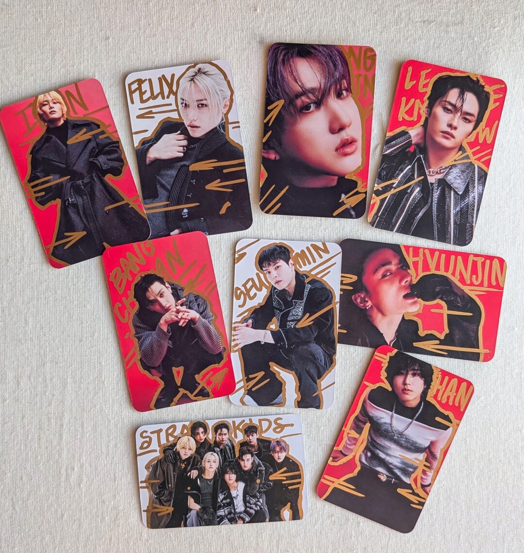 Stray Kids Rolling Stone Magazine Custom Doodle LOMO Photo Cards | Hand ...