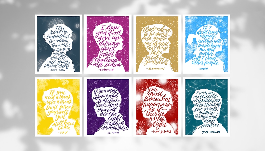 Stray Kids Set of 2x3" Inspirational Quote Mini Prints Kpop SKZ Art ...
