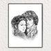 Outlander - Jamie and Claire Drawing [8.5x11" PRINT] - Etsy