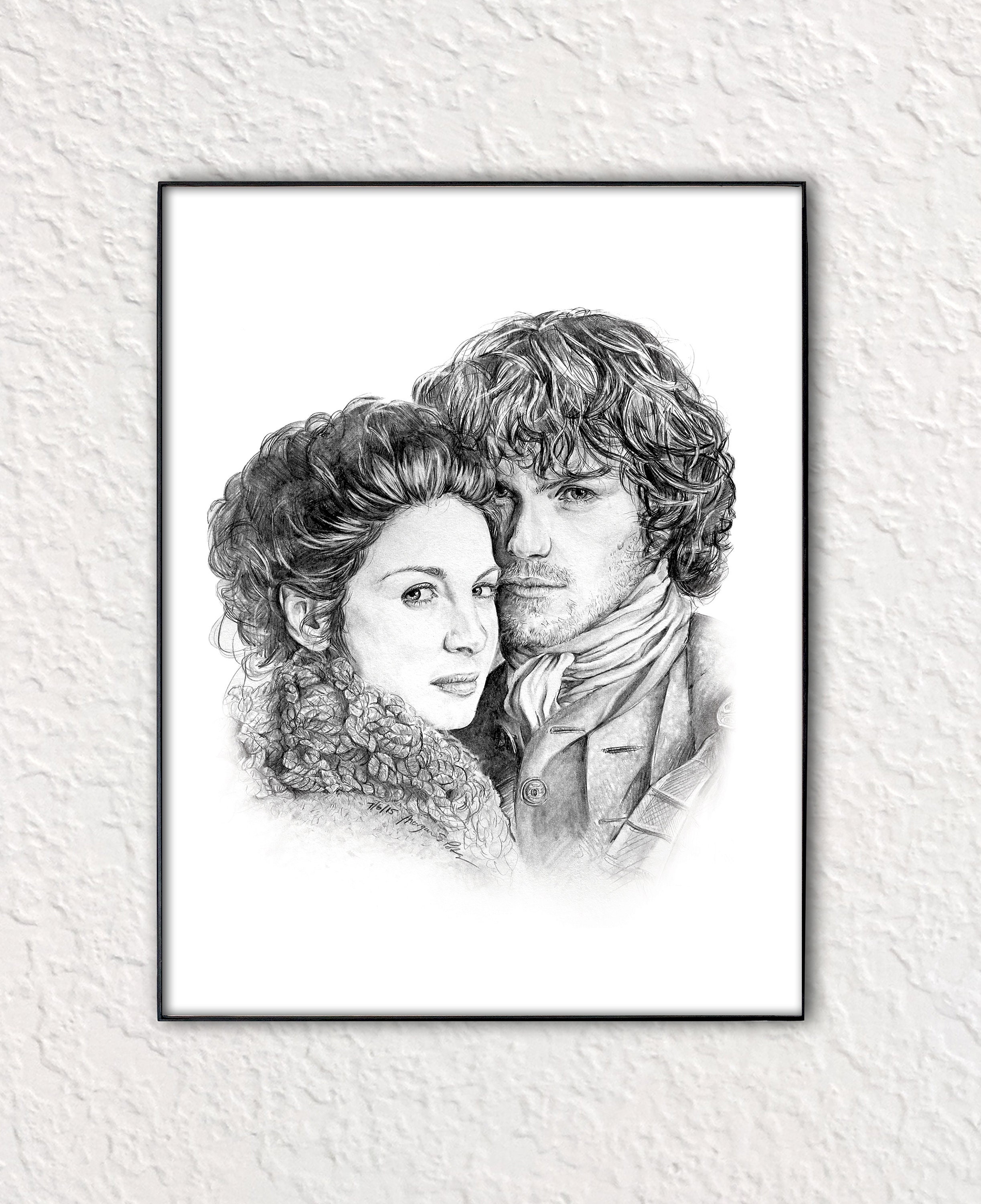 Outlander - Jamie and Claire Drawing [8.5x11" PRINT] - Etsy