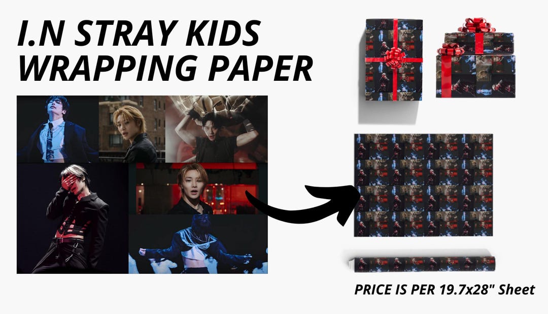 I.N Stray Kids Wrapping Paper | Kpop Gift Wrap | Single Sheet | Stray ...