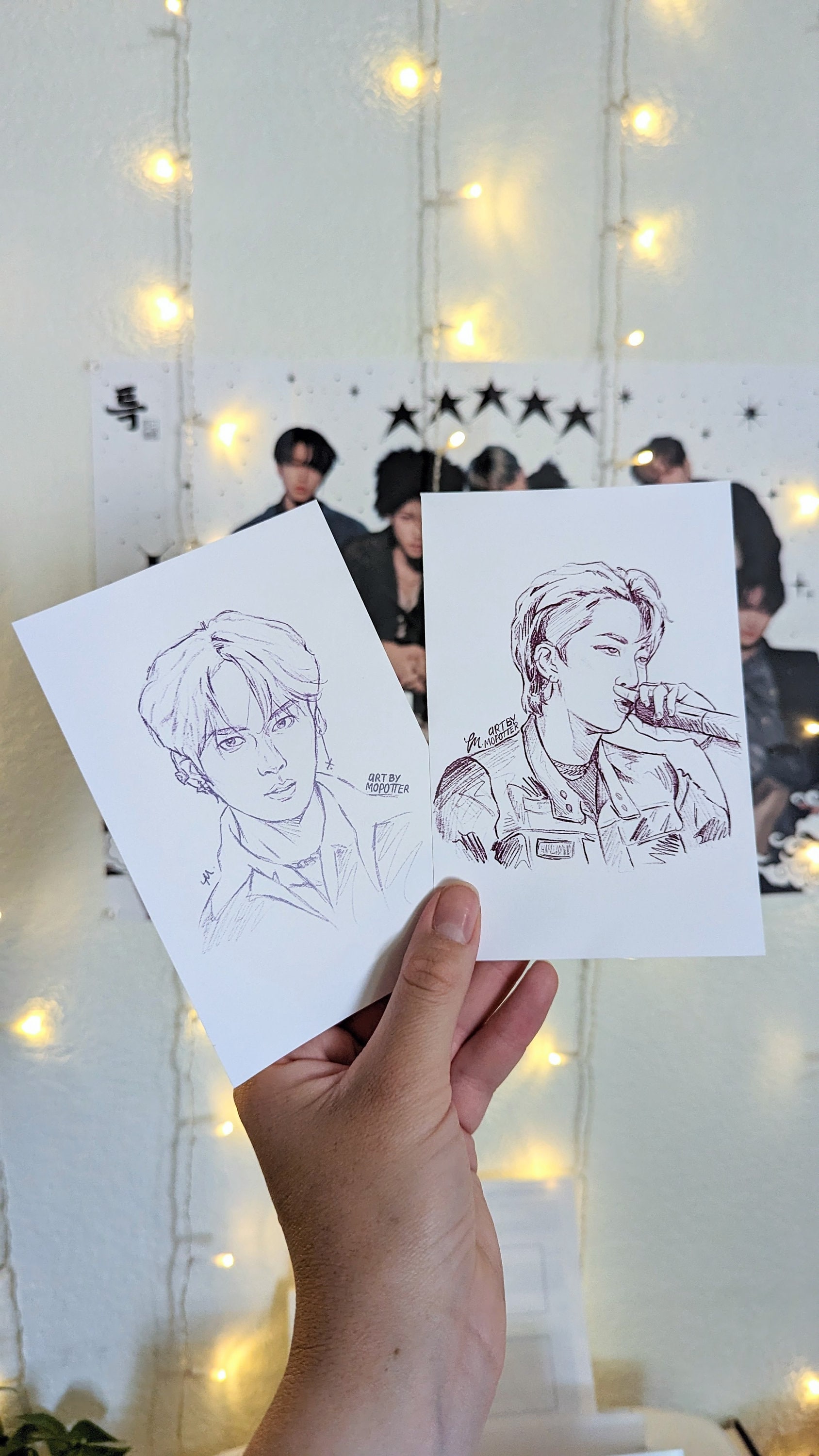 Lee Know From Stray Kids Mini Print Poster SKZ Lee Minho Drawing ...