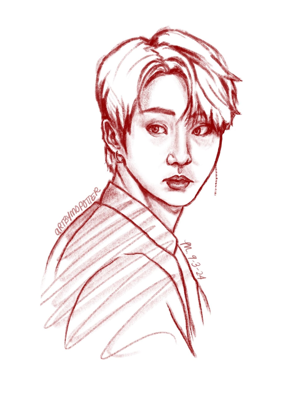Han Jisung SKZ Stray Kids Art Fanart J.one Mini Print Poster Drawing ...