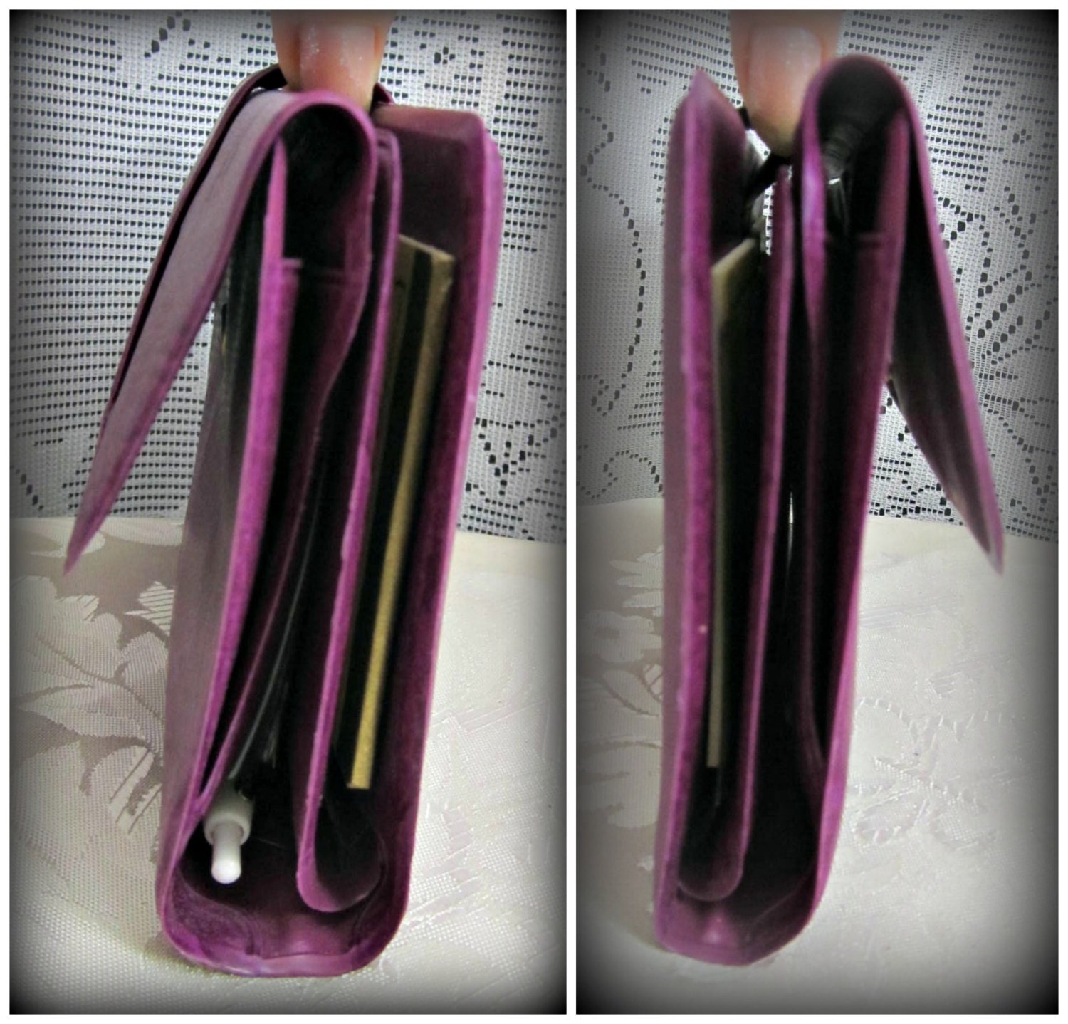 Purple Wallet, Vintage Wallet, Folding Wallet, Checkbook Wallet ...