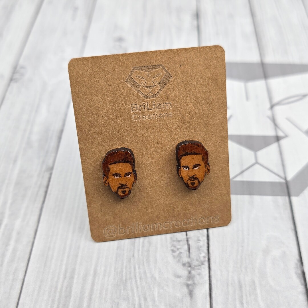 Custom Soccer Player Earring Messi Inspired - Etsy