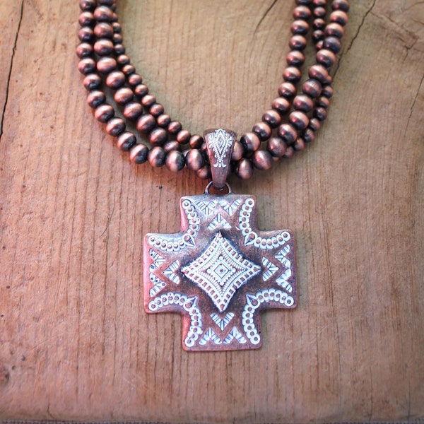 Boho Cross Pendant - Etsy