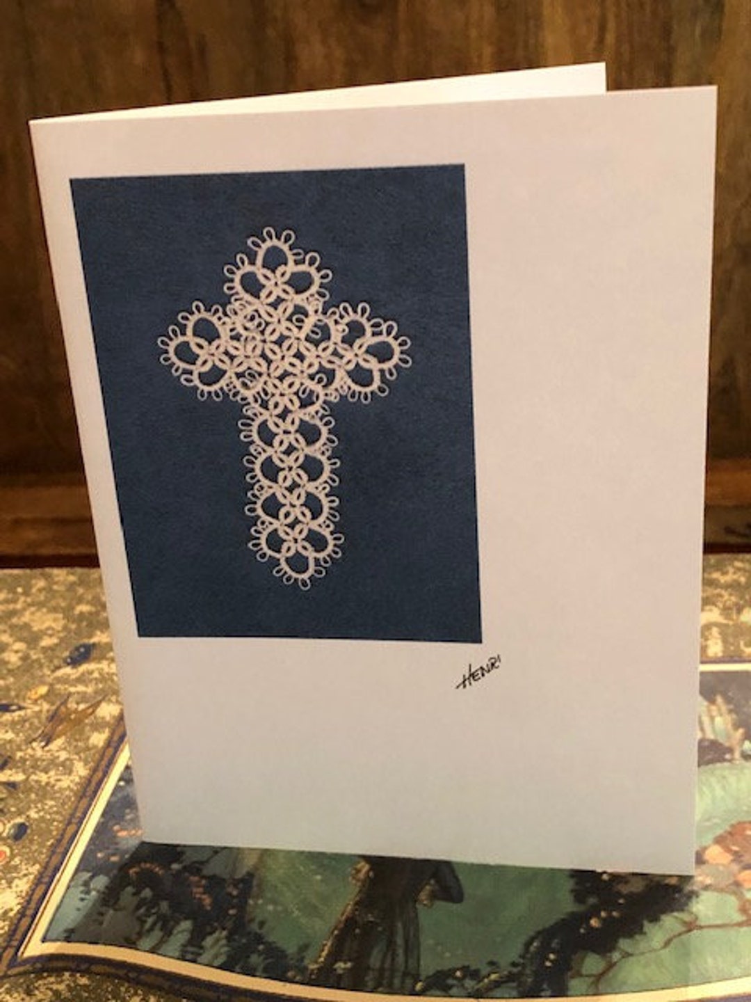 Reproduction of Tatted Cross Note Cards - Etsy