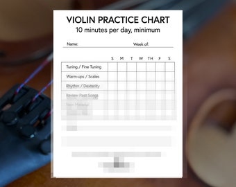 Guitar Practice Chart Digital Download, Printable Practice Log, Musical ...