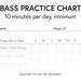 Bass Practice Chart - Digital Download, Printable Practice Log, Musical ...