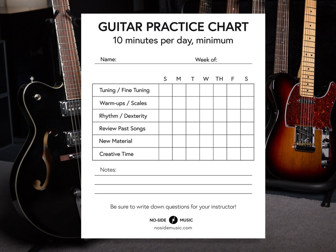 Guitar Practice Chart Digital Download Printable Practice - Etsy