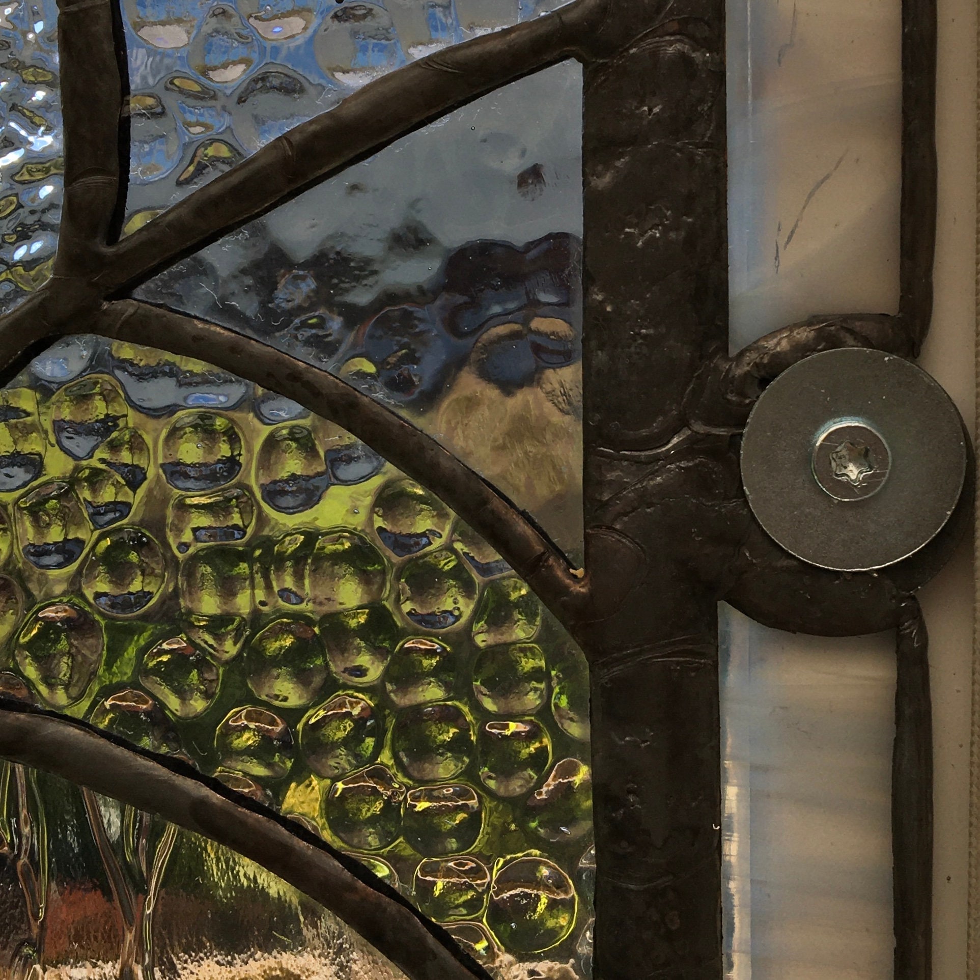 Stained Glass Window Panel "spider Corner" - Etsy