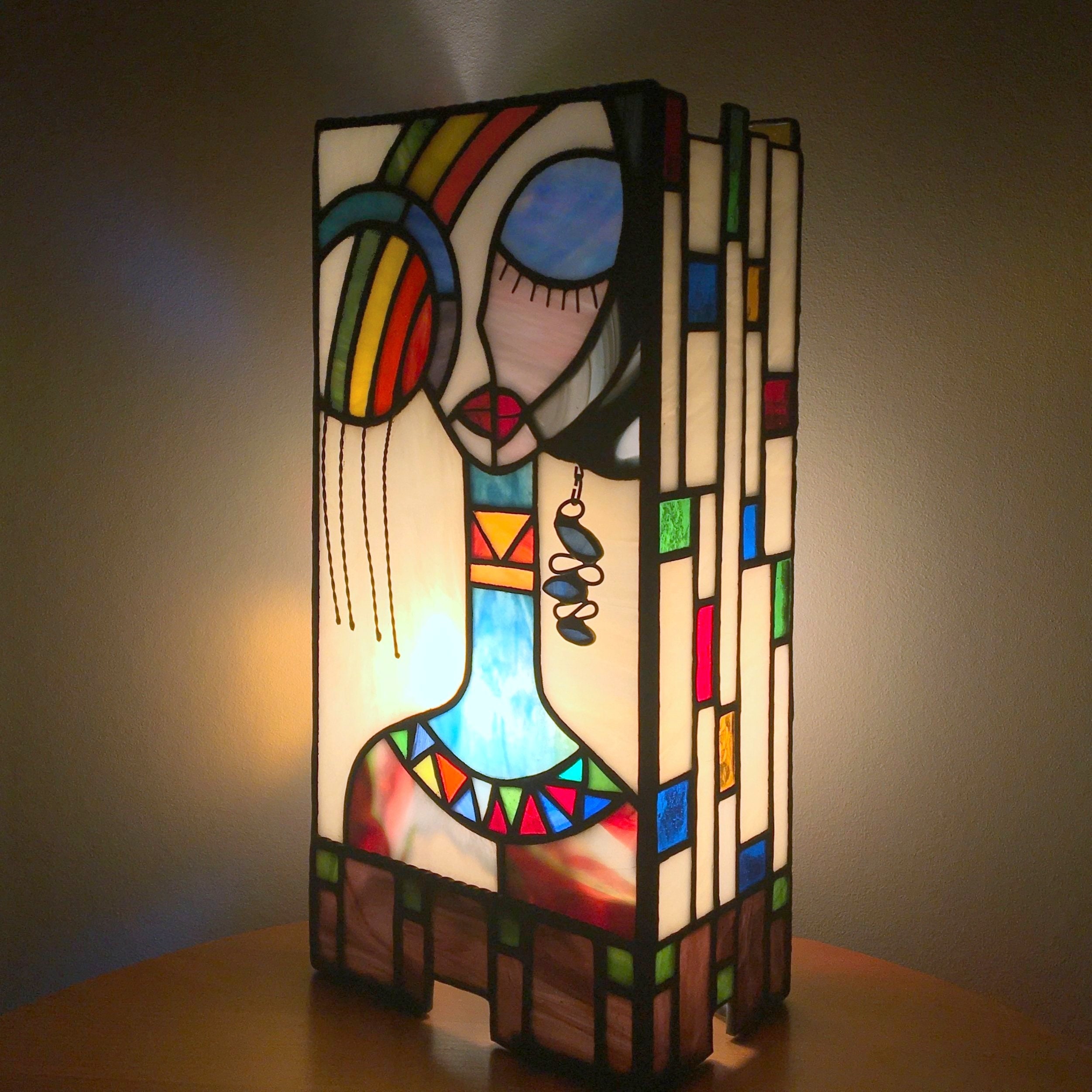 Stained Glass Modern Design Abstract Lamp Matilda - Etsy