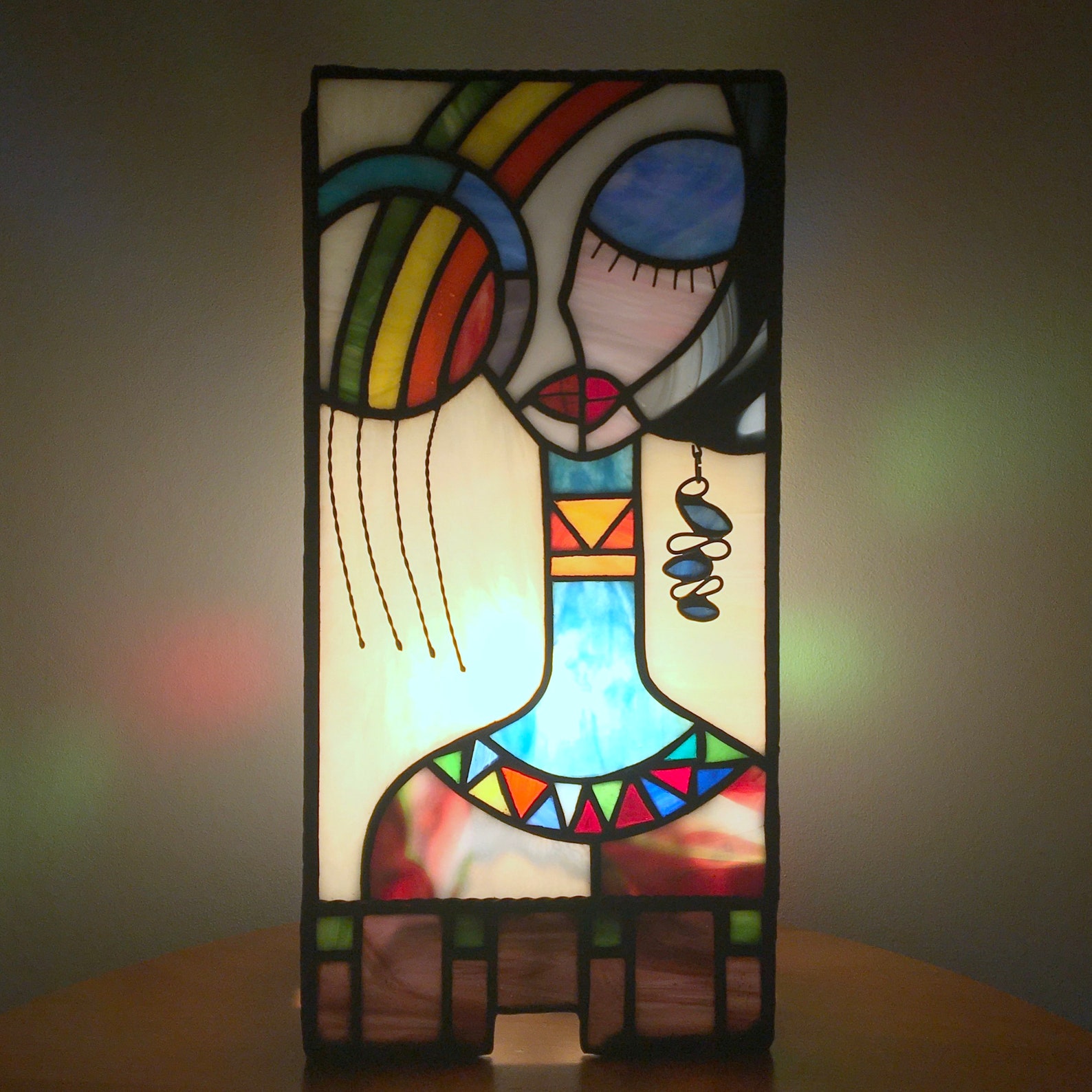 Stained Glass Modern Design Abstract Lamp Matilda | Etsy