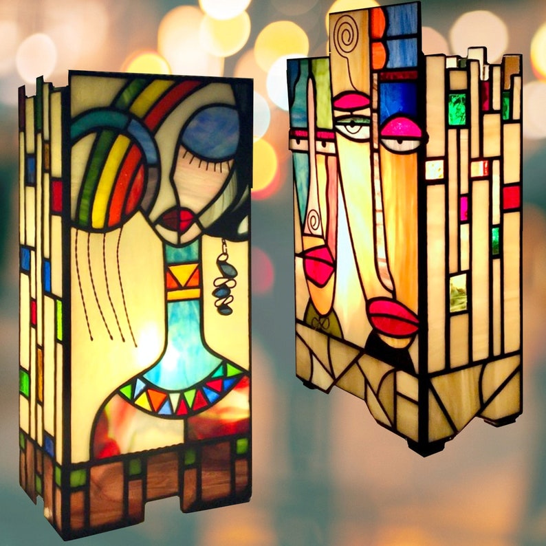 Stained Glass Modern Design Abstract Lamp Matilda - Etsy