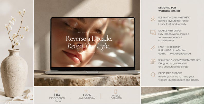 Medical Spa Website Template | Esthetician Website | Luxury Clinic ...