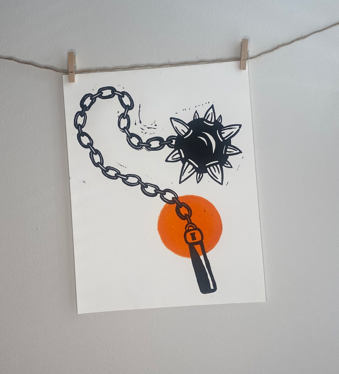 FLAIL Linocut Print - Etsy