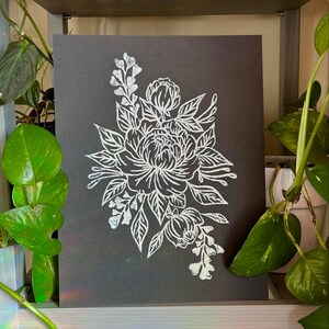 PEONY Linocut Print - Etsy