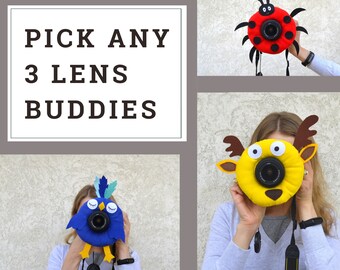 Camera buddies camera strap felt brooches toys by KiriDecor