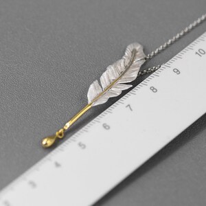 Sterling Silver Feather Quill Pendant Necklace – Antique Plume Jewelry ...