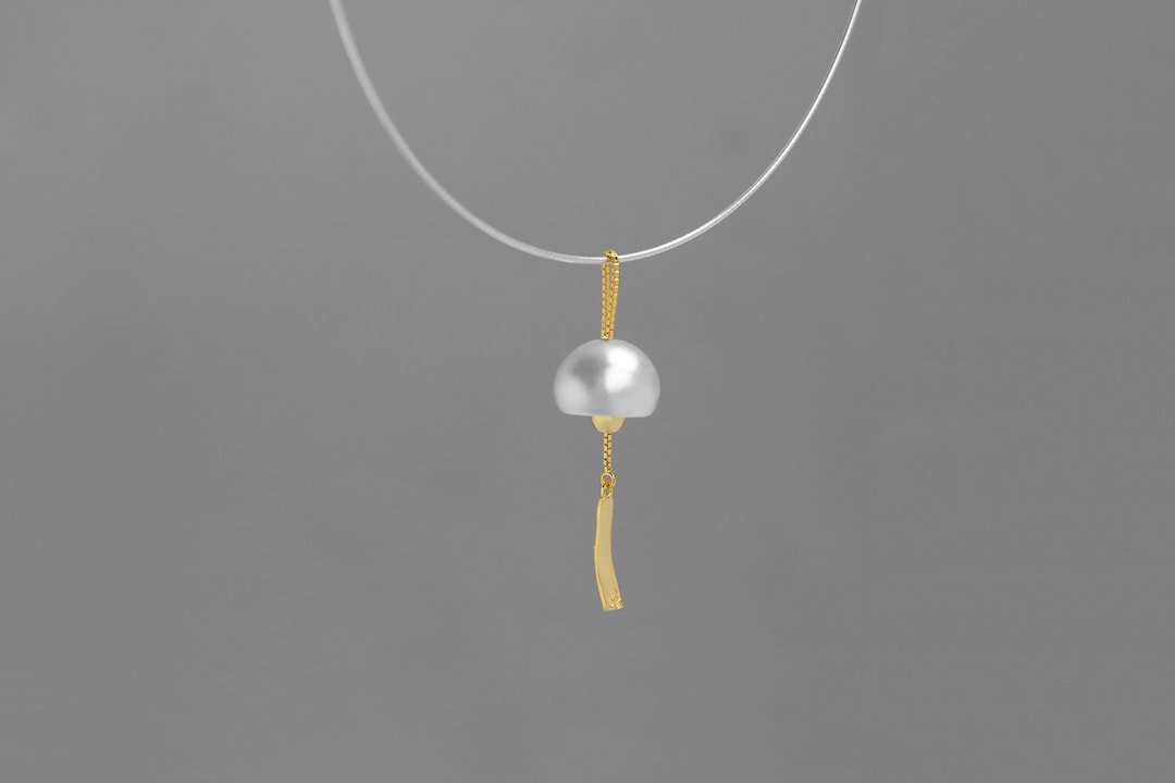 Wind Chime Necklace Charm-sterling Silver Japan Style Wind Bell Pendant ...