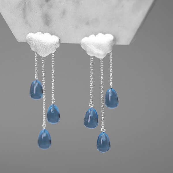 Rain Cloud Earrings - Etsy