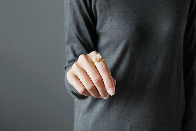 Crystal Flower Bud Ring-sterling Silver Stamen Flower Twig - Etsy