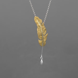 Sterling Silver Feather Quill Pendant Necklace – Antique Plume Jewelry ...
