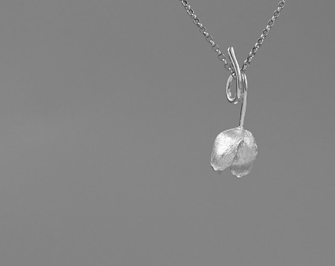 Tulip Flower Pendant-sterling Silver Tulip Blossom Necklacee Pendant ...