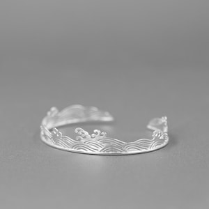Surfing Wave Bangle-sterling Silver Water Wave Pattern Bangle-cutout ...