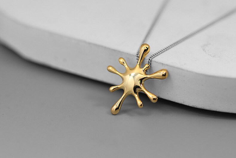 Water Splash Charm Pendant-sterling Silver Liquid Drop | Etsy