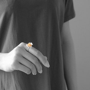 Yellow Rose Ring-sterling Silver Carved Flower Open Ring-10mm - Etsy