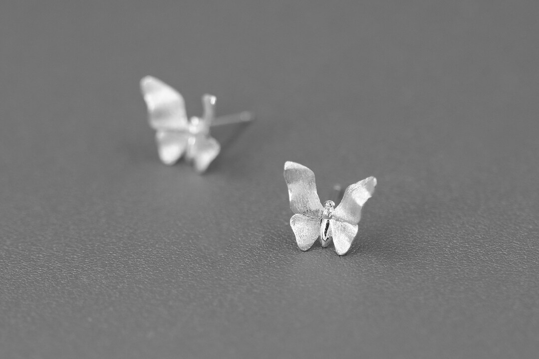 Small Butterfly Charm Earring-sterling Silver Butterfly Stud Earring ...