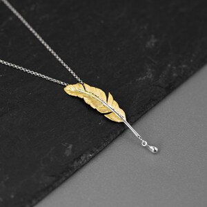 Sterling Silver Feather Quill Pendant Necklace – Antique Plume Jewelry ...