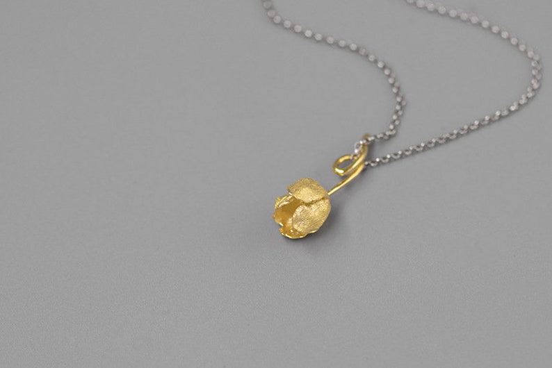 Tulip Flower Pendant-sterling Silver Tulip Blossom Necklacee Pendant ...