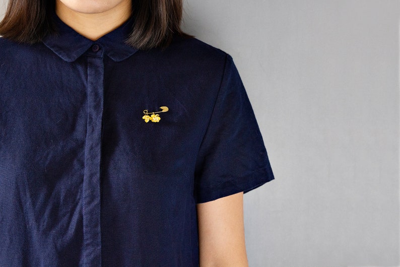 Jasmine Flower Charm Brooch-sterling Silver Safety Pin Blossom Flower ...