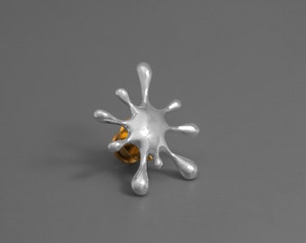 Water Splash Charm Pendant-sterling Silver Liquid Drop | Etsy