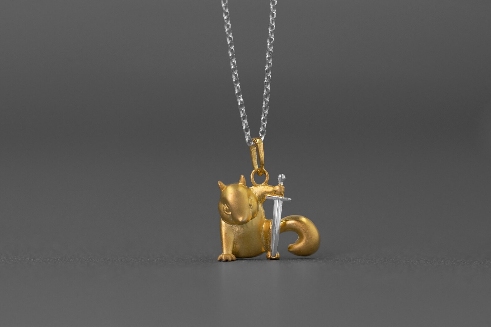 Cute Squirrel Charm Necklace-sterling Silver Squirrel Hold - Etsy