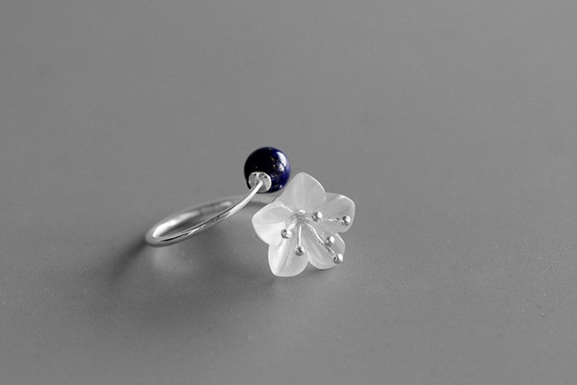 Bloom Flower Front Back Ring-double Sided Ring-crystal Flower | Etsy