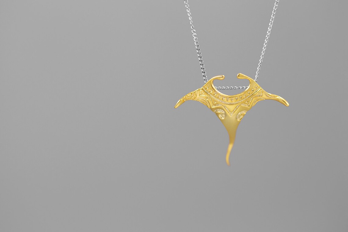 Manta Ray Fish Charm Pendant-Sterling Silver Ocean Sting Ray | Etsy