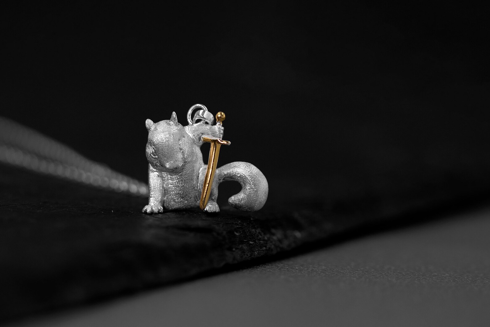 Cute Squirrel Charm Necklace-sterling Silver Squirrel Hold - Etsy
