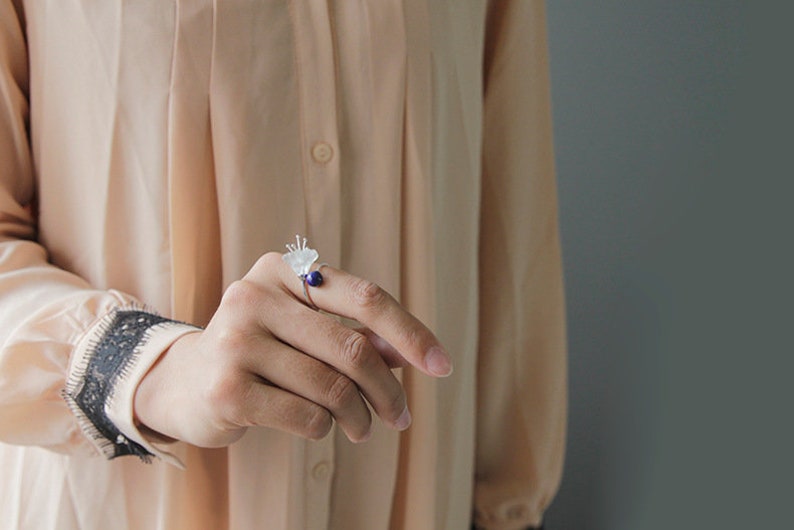 Bloom Flower Front Back Ring-double Sided Ring-crystal Flower | Etsy