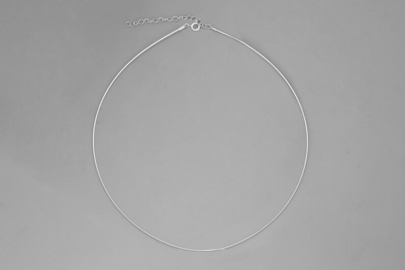 Round Soft Choker Chain Necklace Spring Ring Clasp Chain Sterling ...