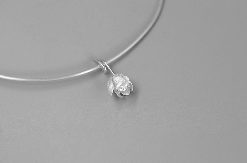 Tulip Flower Pendant-sterling Silver Tulip Blossom Necklacee Pendant ...